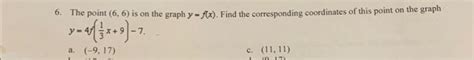 Solved 6 The Point 6 6 Is On The Graph Y F X Find The Chegg Com