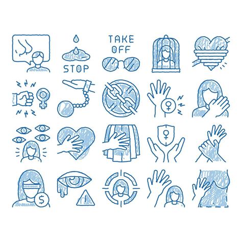 Sexual Harassment Icon Hand Drawn Illustration 19476347 Vector Art At