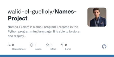 Github Walid El Guellolynames Project Names Project Is A Small Program Walid El Guelloly