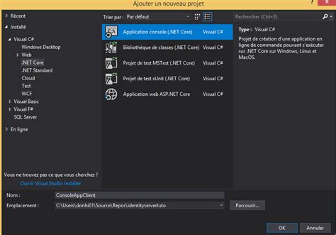 identityserver4 création et configuration du client pour accéder à