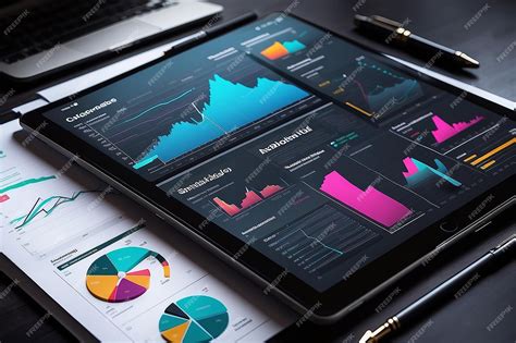 Premium Photo Conceptual Business Dashboard For Financial Data