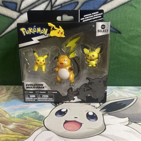 Pichu Pikachu Raichu Pokemon Select Evolution Multi Pack 3 Figures Nisb