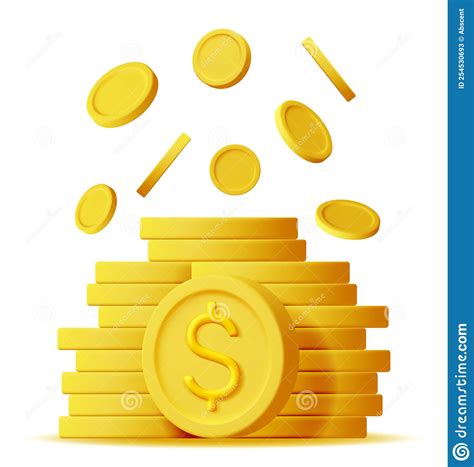 3d Stack Of Gold Coins Icon Isolated Stock Vector Illustration Of