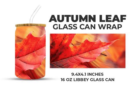 Autumn Leaf Glass Can Wrap 3709540