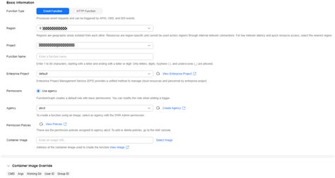 Creating A Function With An Imagecreating A Functionuser Guidefunctiongraph Huawei Cloud