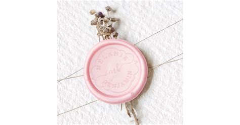 Elegant Custom Wedding Couple S Script Monogram Wax Seal Sticker Zazzle