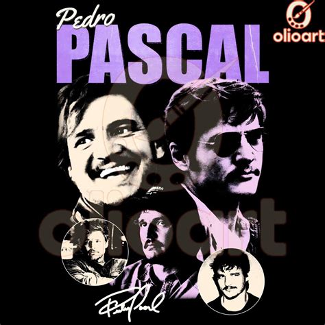 Pedro Pascal Signature Png Vintage 90s Style Artwork Olioart