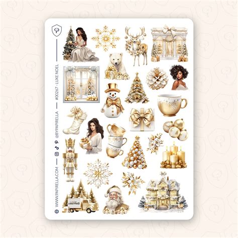 Feuille Dautocollants LUXE NOEL Autocollants Bujo Autocollants