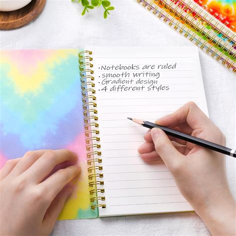 HEYPLACE cuadernos de espiral de tapa dura cuadernos en espiral diseño de teñido anudado