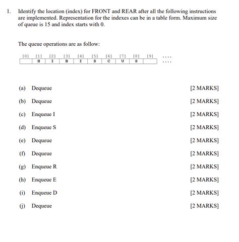 Solved Identify The Location Index For Front And Rear