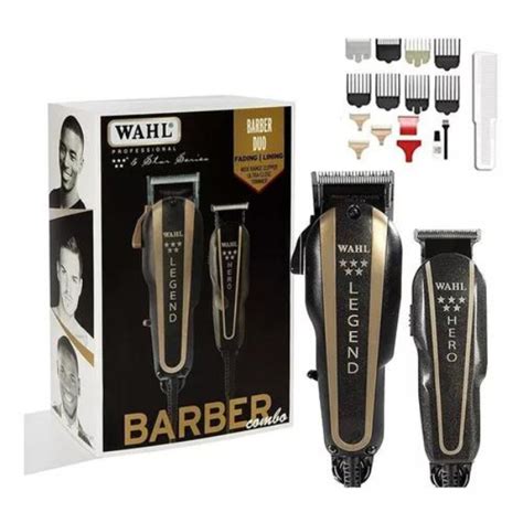 Maquina Corta Pelo Wahl Barber Combo Legend Hero 220v Clipper Y Shaver