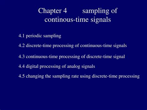 Ppt Chapter 4 Sampling Of Continous Time Signals Powerpoint
