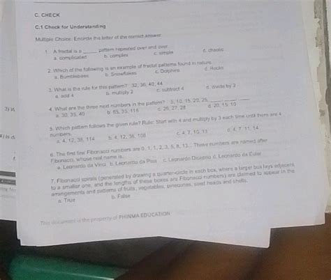 C CHECK C 1 Check For Understanding Multiple StudyX