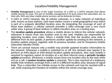 mobile computing location mobility management docsity