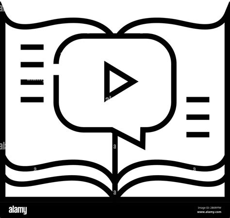 Audio Book Line Icon Concept Sign Outline Vector Illustration Linear Symbol Stock Vector