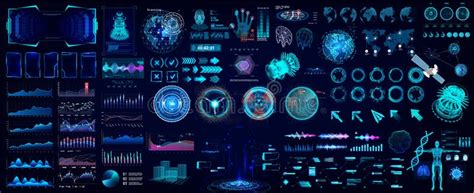Colorful Hud Elements Set For Ui Ux Gui Projects Stock Vector Illustration Of Futuristic