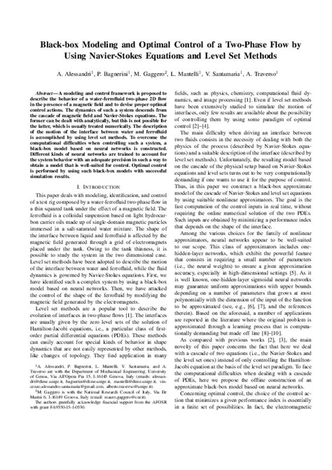 Pdf Black Box Modeling And Optimal Control Of A Two Phase Flow By