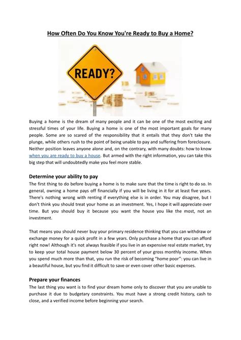 Ppt How Often Do You Know Youre Ready To Buy A Home Powerpoint
