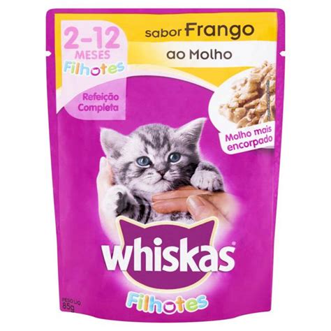 Alimento para Gatos Filhotes Frango ao Molho Whiskas Sachê 85g Tateno