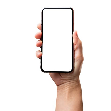 Hand Holding Phone Isolated Hands And Smartphone Female Hand Holding Modern Black Phone In