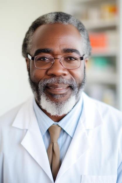 A Man Wearing A Lab Coat With Glasses And A Tie Premium Ai Generated