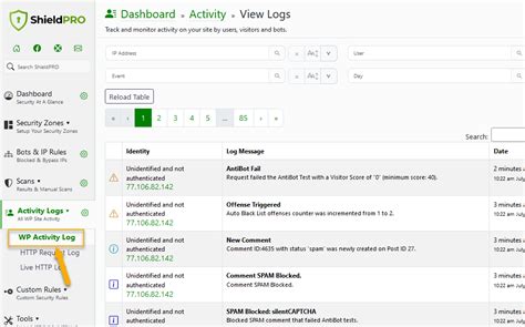 Review Your Site Activities With The WP Activity Log Viewer Shield Security For WordPress