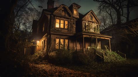 Old Wood An House In The Woods At Night Backgrounds  Free Download