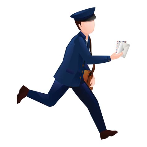Running Postman Icon Cartoon Vector Mail Man 15120635 Vector Art At
