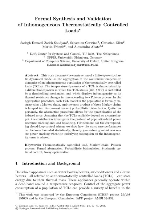 Pdf Formal Synthesis And Validation Of Inhomogeneous Thermostatically