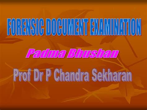 Presentation On Forensic Document Examination Ppt