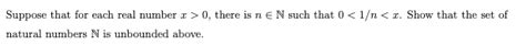 Solved Suppose That For Each Real Number X There Is NN Chegg
