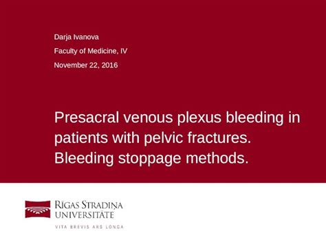 Ppt Presacral Venous Plexus Bleeding In Patients With Pelvic