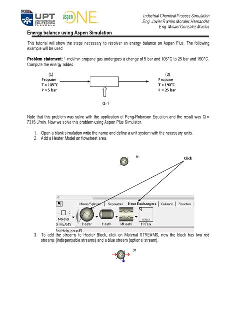 energy balance using aspen simulation download free pdf chemical