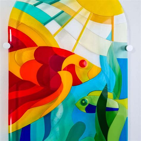 Aquatic Fused Glass Wall Art Glass Art By Linda
