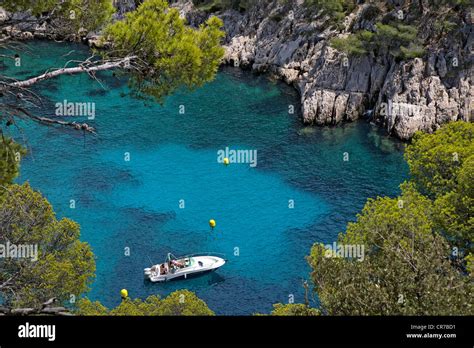France Bouches Du Rhone Cassis Calanque Creek Boat Calanques