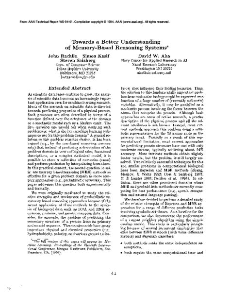 pdf effectiveness of memory based reasoning systems
