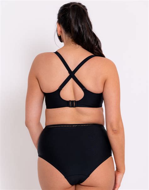 Curvy Kate First Class Multiway Balcony Bikini Top Black Brastop Uk