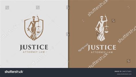 Vintage Lady Justice Justitia Goddess Shield Stock Vector Royalty Free