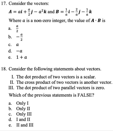 Solved 17 Consider The Vectors A Ai 2aja2k And Chegg Com