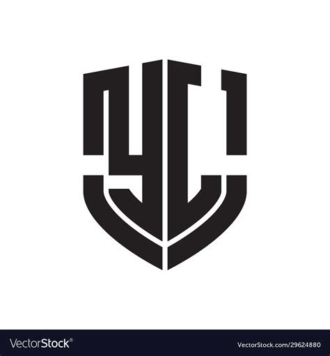 Yl Logo Monogram With Emblem Shield Shape Design Vector Image