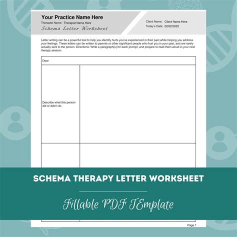 Schema Therapy Letter Worksheet Editable Fillable Pdf Template