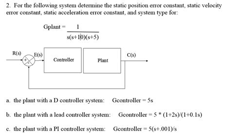 For The Following System Determine The Static Chegg