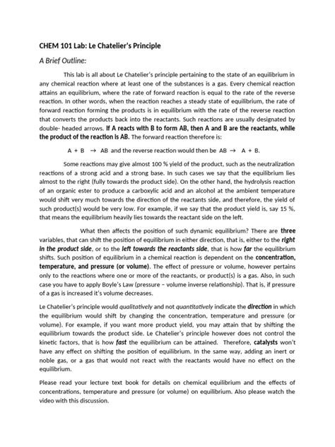 Chem 101lab 7le Chateliers Principle Pdf