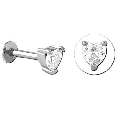 Piercing Labret Aço Rosca Interna Zircônia Cúbica INMLBJ Piercing de ª qualidade