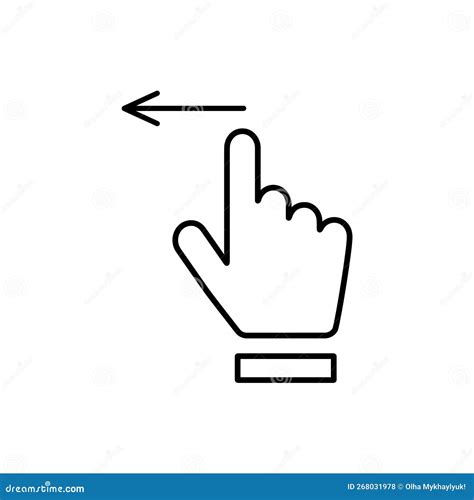 Touchscreen Gesture Line Icon Slide Left Arrow Sign Swipe Action Symbol Quality Design