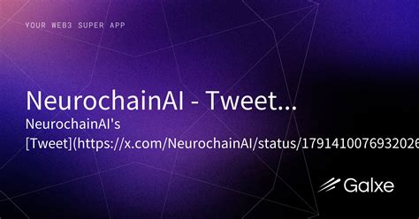 NeurochainAI Tweet Retweeters Tweet 1791410076932026552 Credential