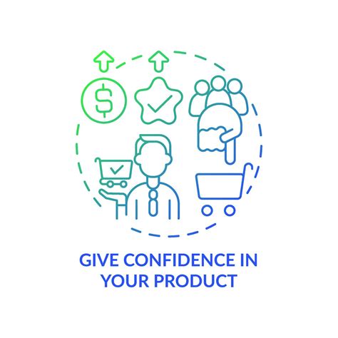 Vertrouwen Geven In Product Groen Blauw Kleurverloop Concept Icoon