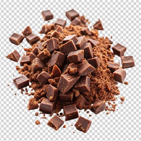 Small Chocolate Crumbs Isolated On White Background Premium Ai