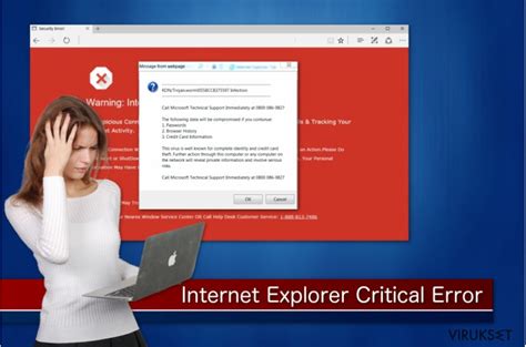 poista ”internet explorer critical error” virus poisto opas joulu