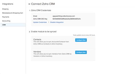 Zoho Inventory CRM Integrations